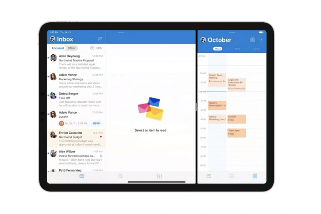 Outlook enfin compatible avec Split View sur iPad