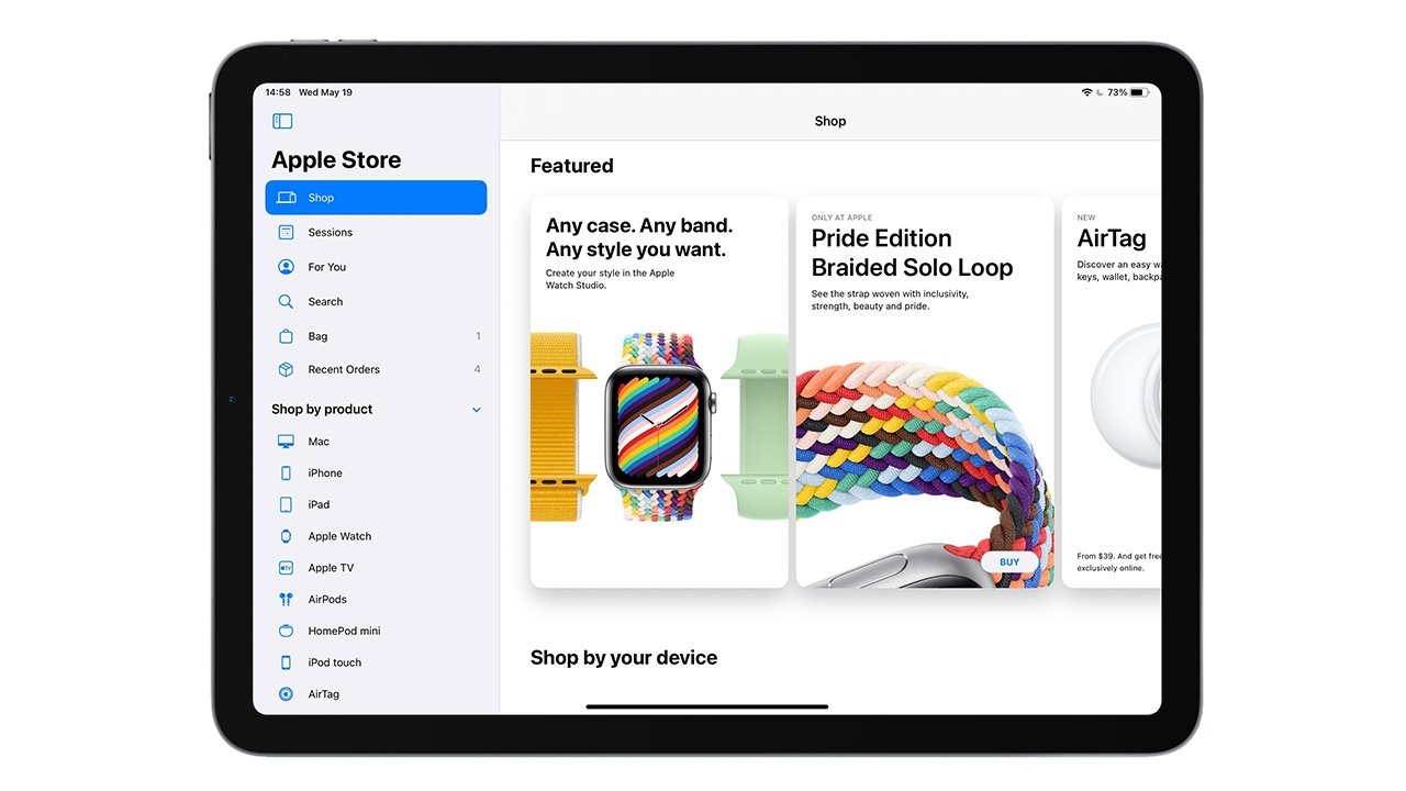 Nouveau menu pour l'Apple Store sur iPad et iPhone